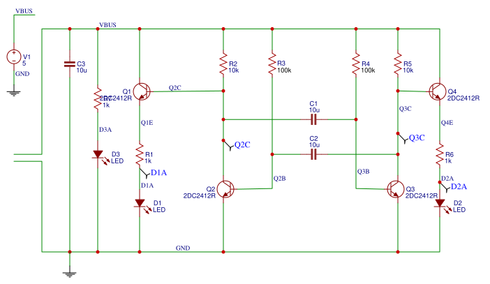 Simulate astable - EasyEDA open source hardware lab