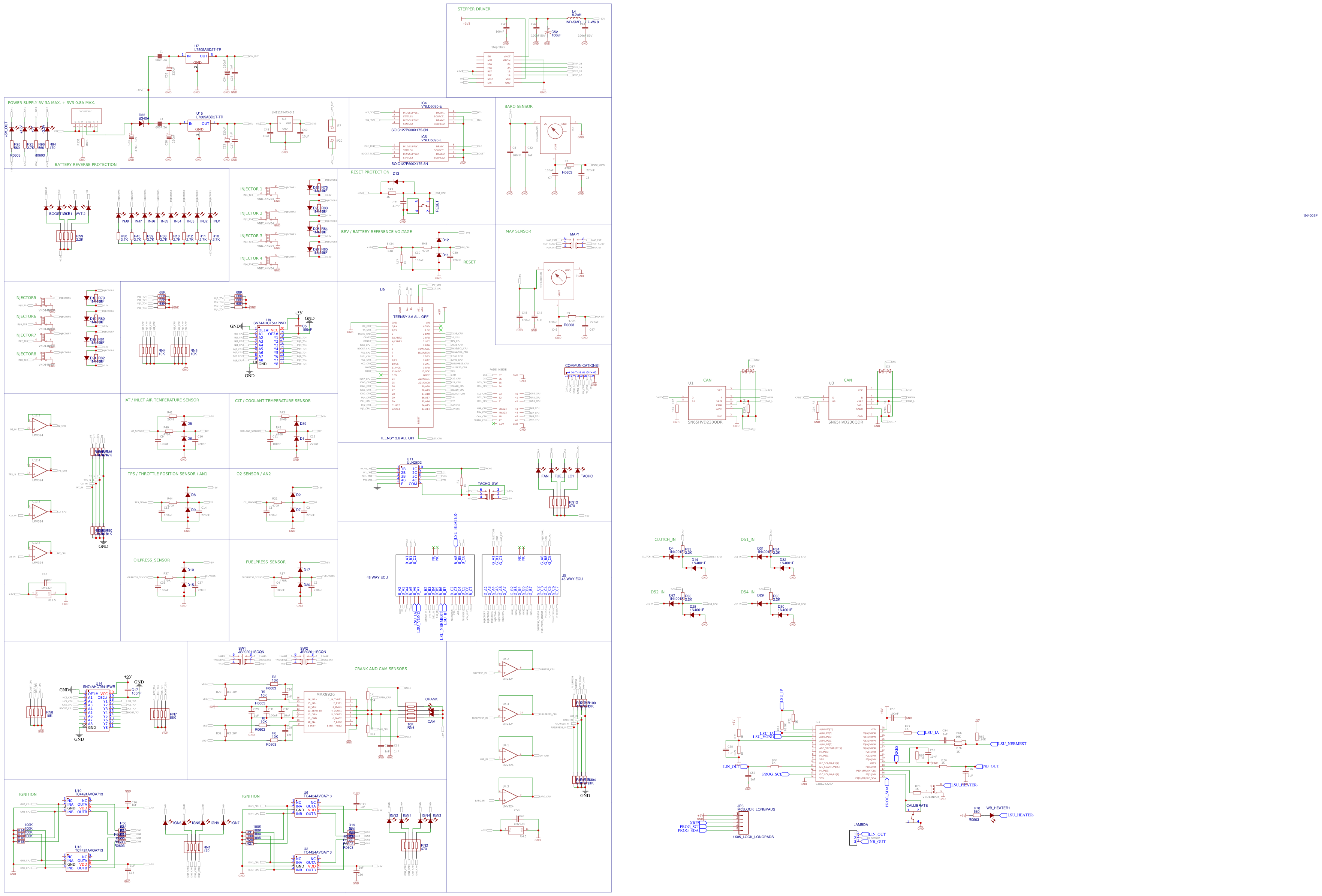 SPEEDUINO 48 way 8x8 Teensy 3.6 - EasyEDA open source hardware lab