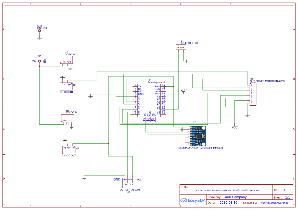 Arduino Pro Mini Self-Balancing Robot utrassom_PLACA MAE - EasyEDA open ...