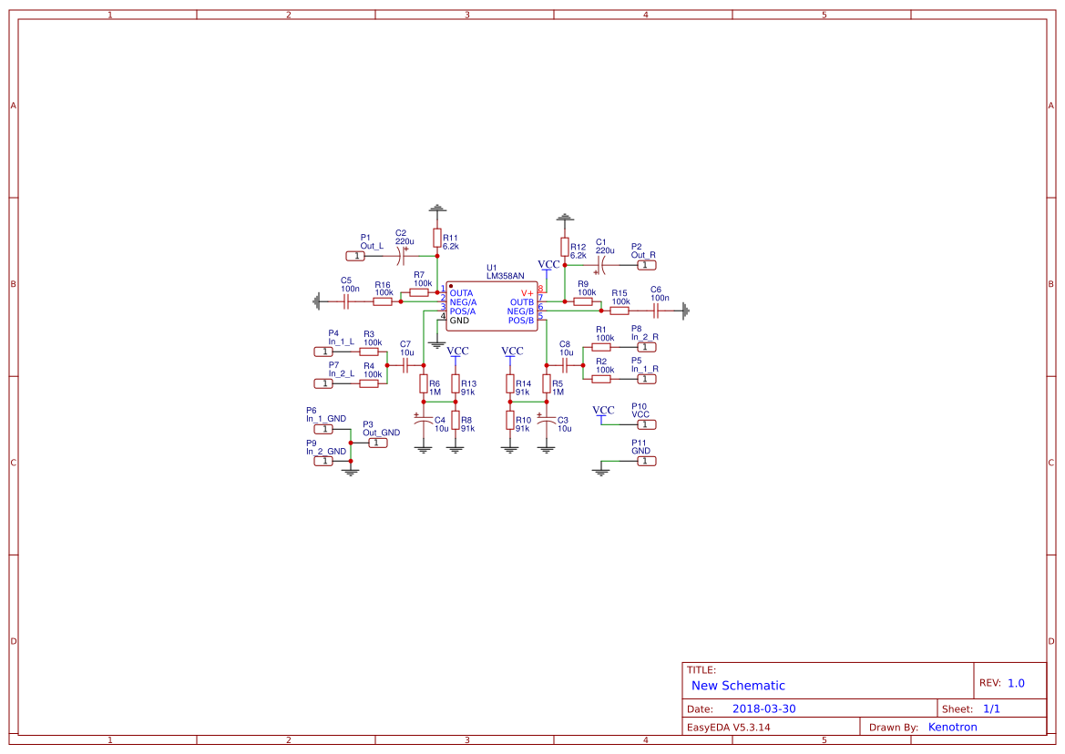 2 input stereo mixer - EasyEDA open source hardware lab