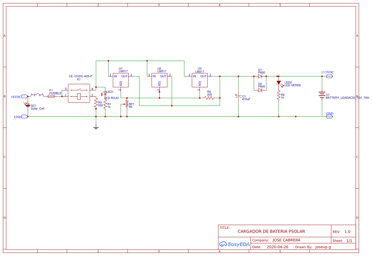 CARGADOR BATERIA - PANEL SOLAR LM317 - OSHWLab