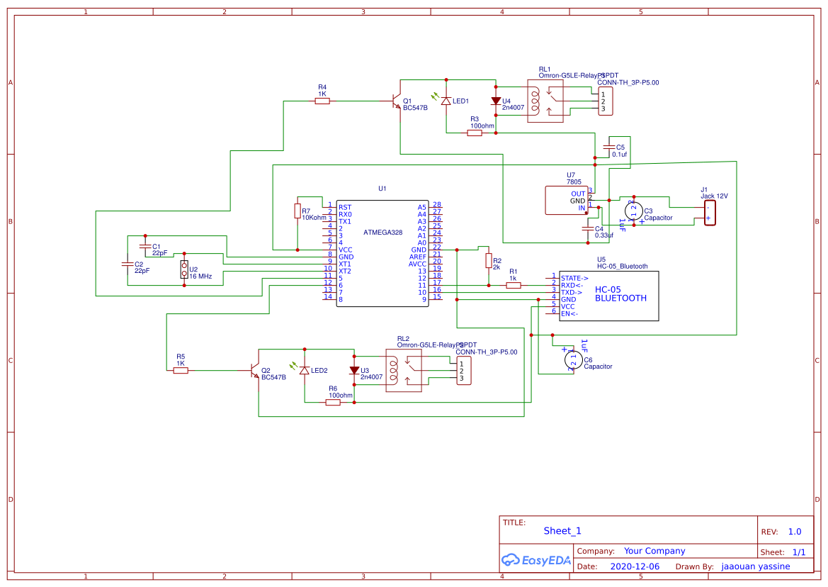 Relay+Atmega328p+bleutooth - OSHWLab