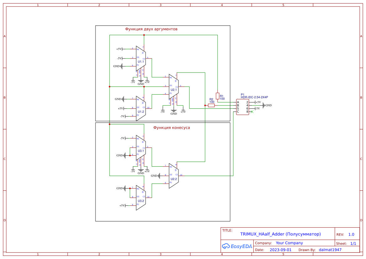 Trimux_Half_adder - EasyEDA open source hardware lab