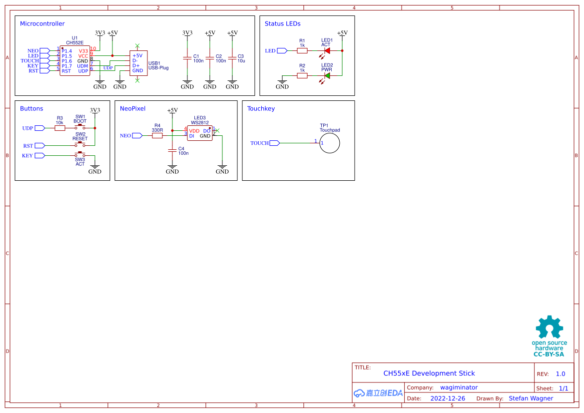 CH55xE Development Stick - OSHWLab