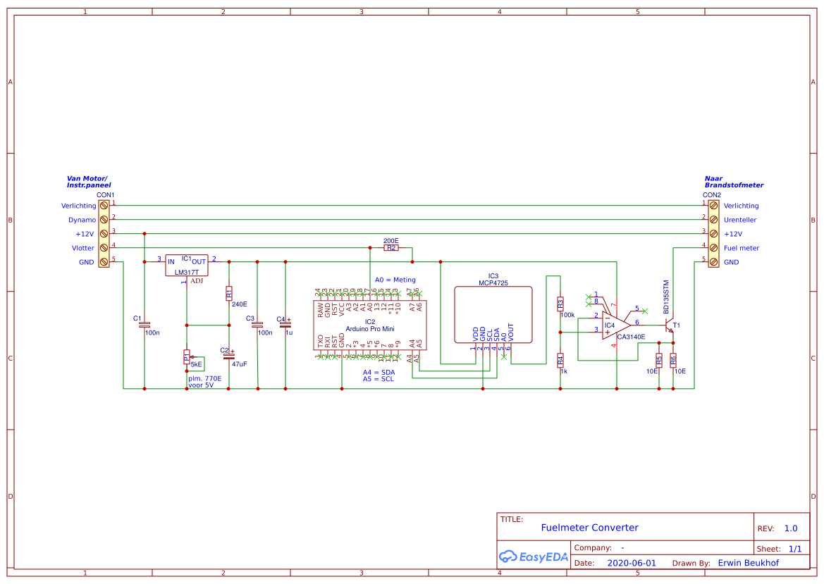 Fuelmeter converter - EasyEDA open source hardware lab