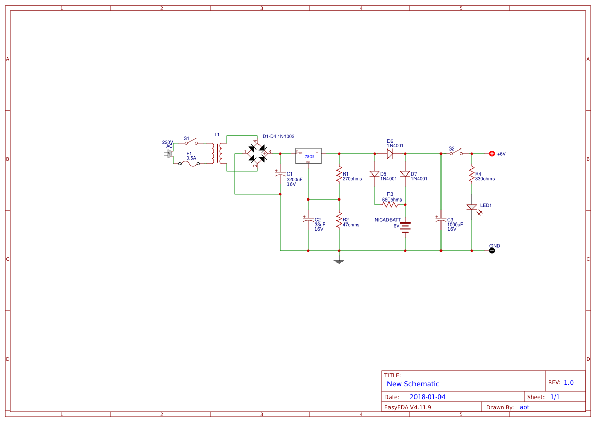 Small UPS circuits diagram, 6V-7V backup - EasyEDA open source hardware lab