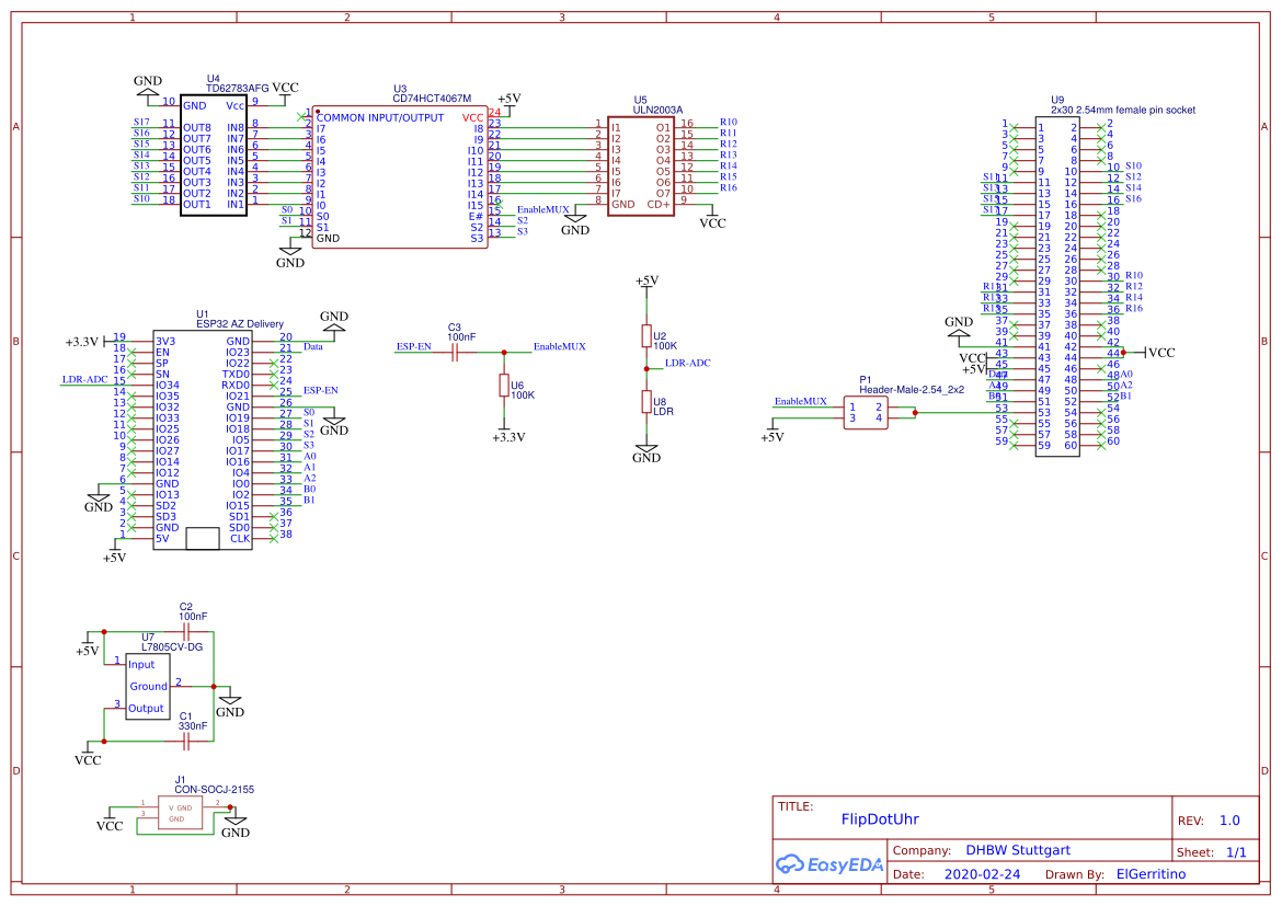 FlipDotUhr - EasyEDA open source hardware lab