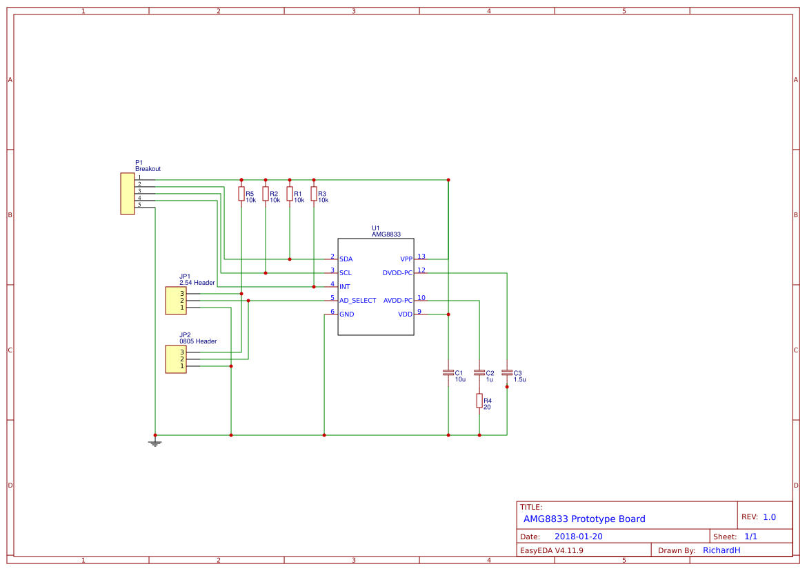 AMG8833 Breakout - OSHWLab