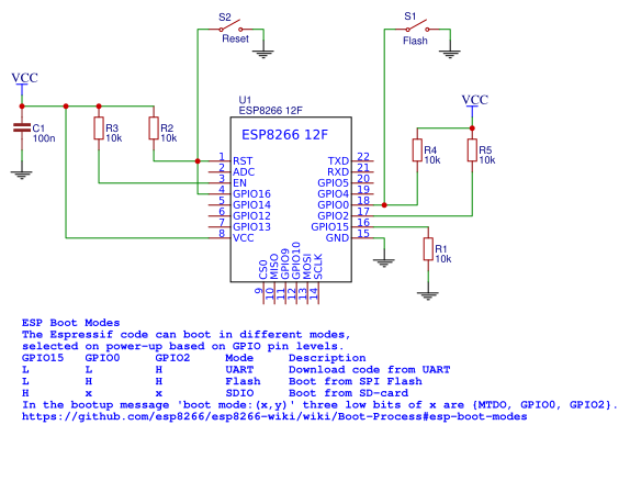 ESP8266 12F Minimal Wiring - EasyEDA open source hardware lab