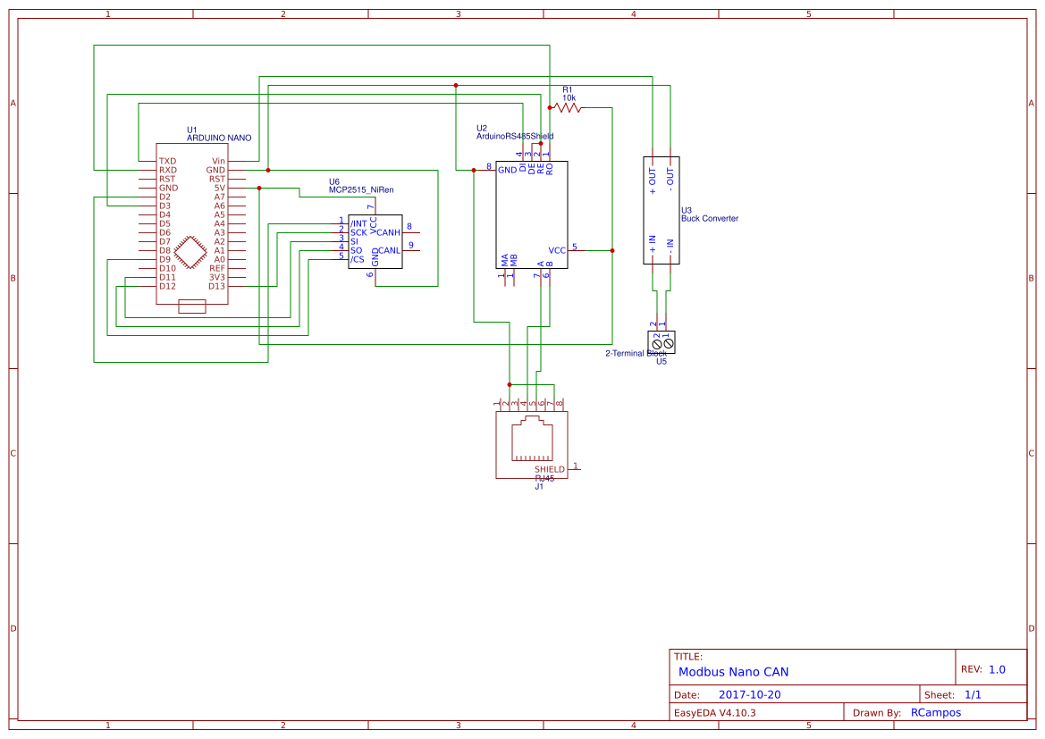 Modbus PCB - OSHWLab