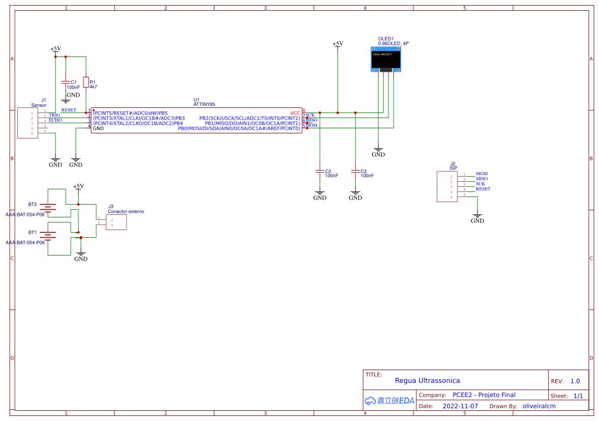 Projeto Final - Regua Ultrassonica - OSHWLab