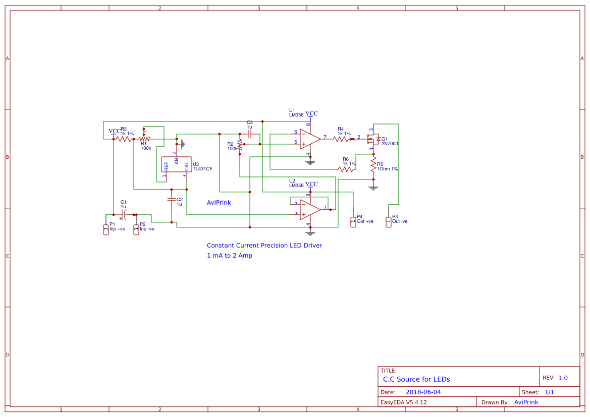 Precision Led driver using opamp - (avinashsingh1992) - EasyEDA open ...