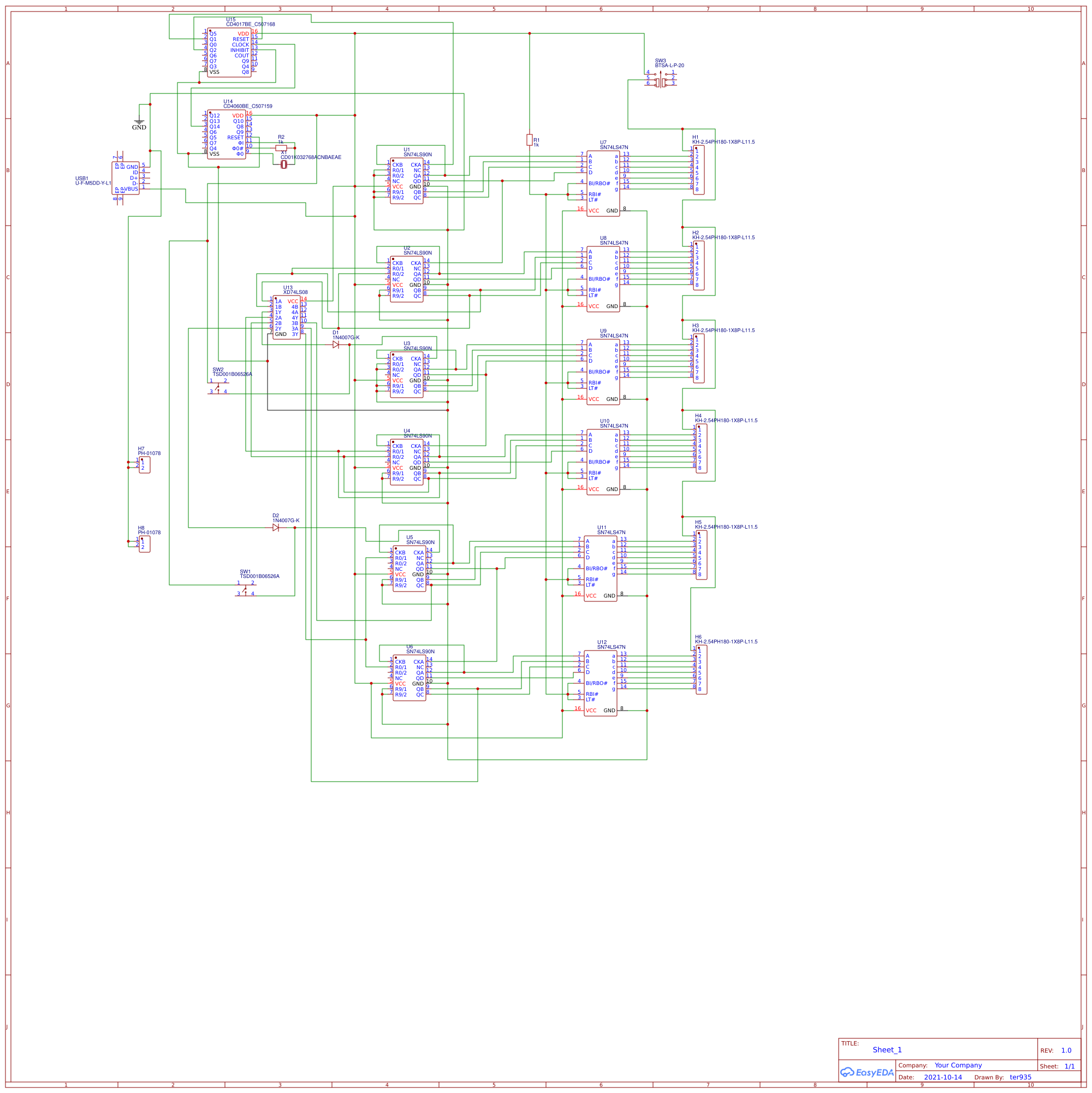 Reloj Electrónica digital 2021-2 - EasyEDA open source hardware lab