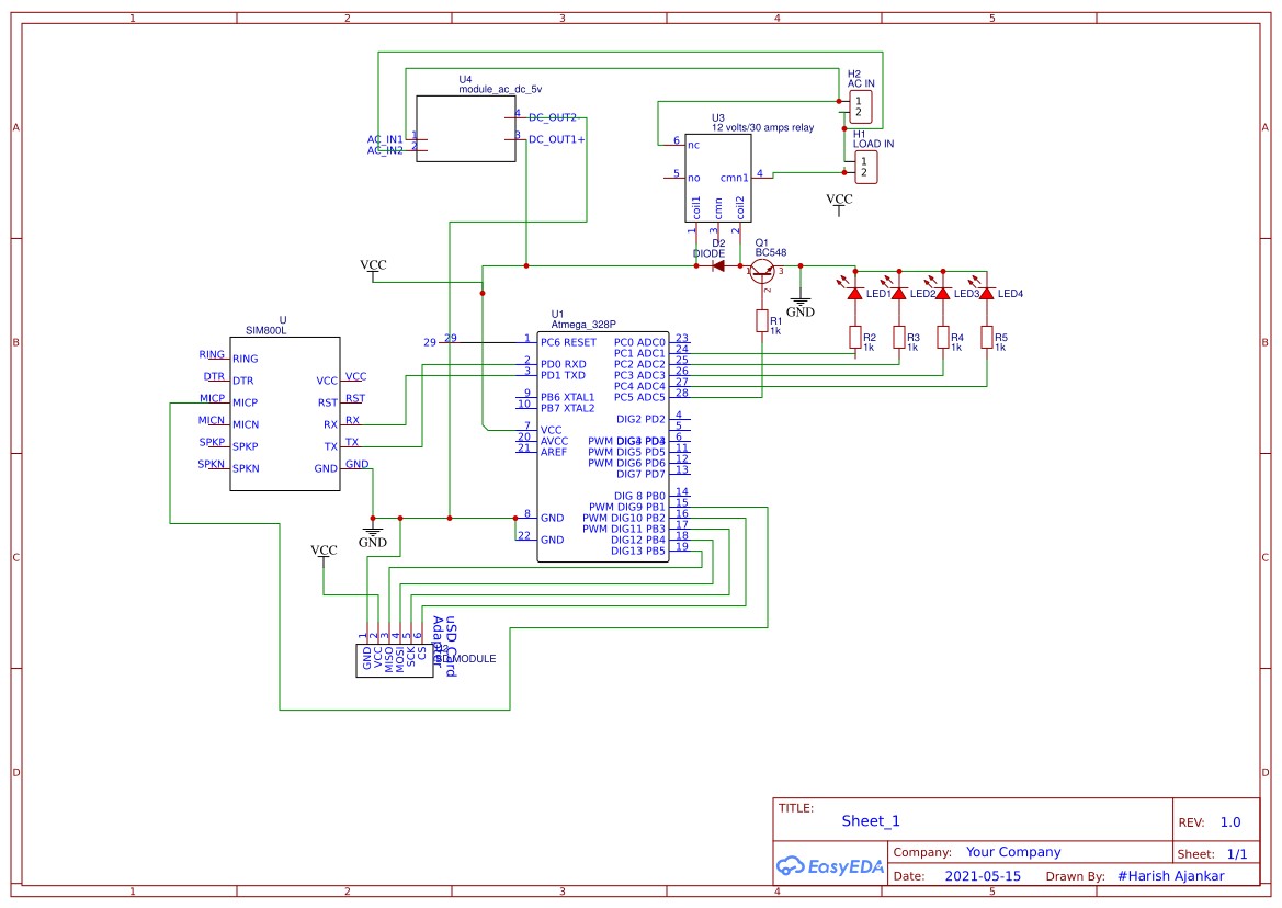 DTMF BASED GSM PUMP CONTROLLER CIRCUIT DIAGRAM - OSHWLab