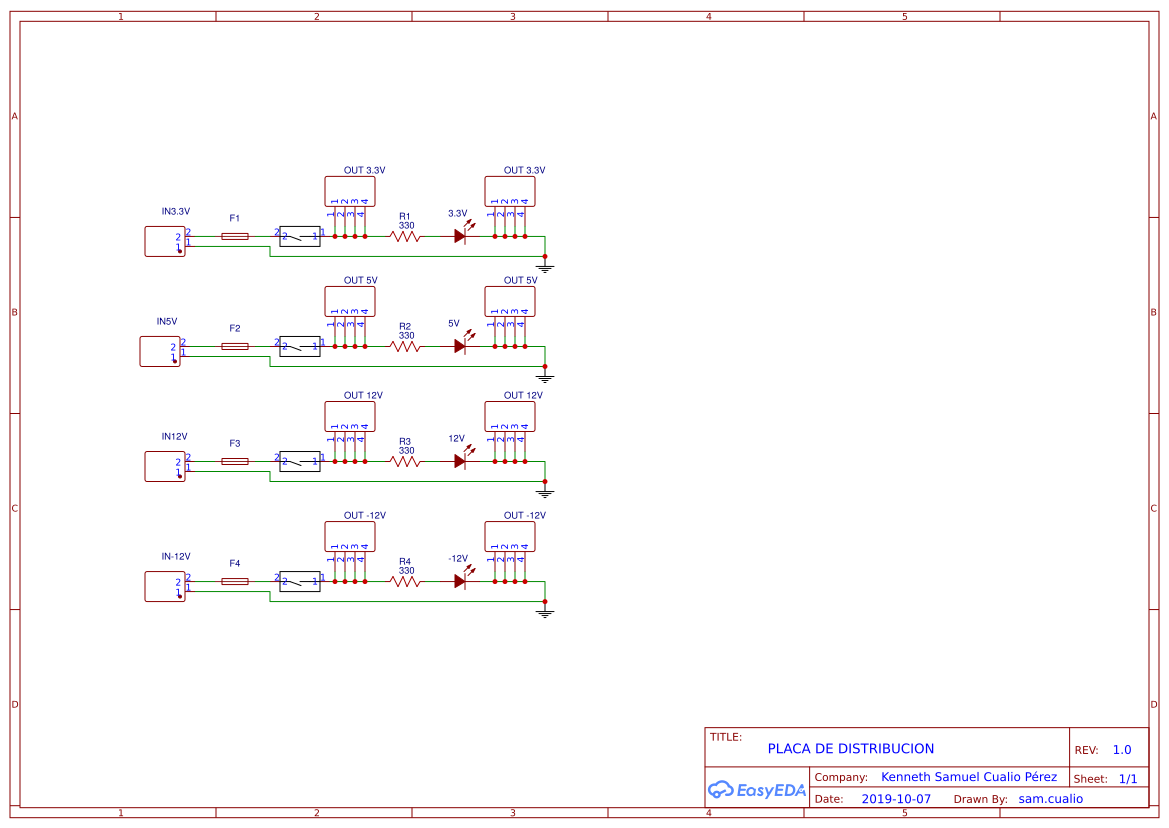 Placa distribución - EasyEDA open source hardware lab