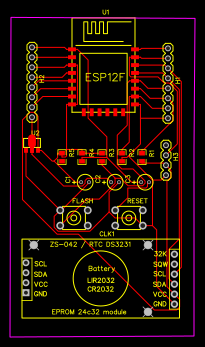 Breadboard friendly esp-12 board with DS3231 - EasyEDA open source hardware lab