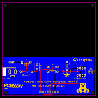 TDA2822L Headphone Amplifier - OSHWLab