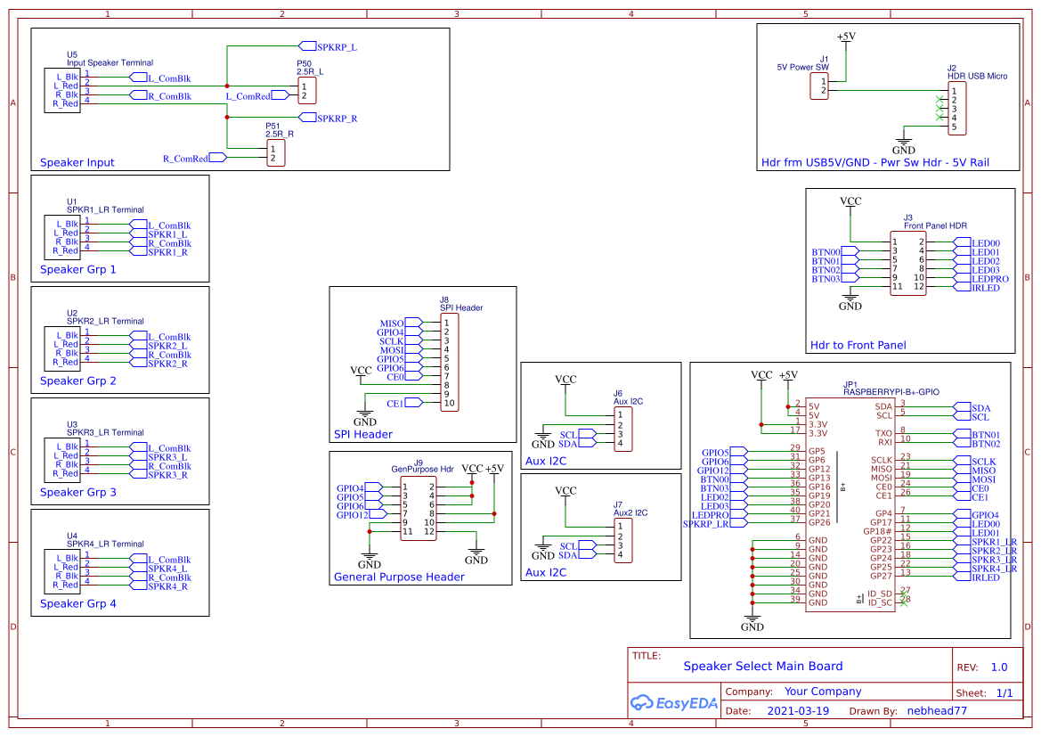 SpeakerSelect v2 MainBoard - OSHWLab