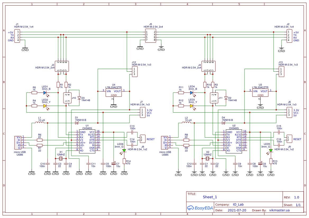 UART Splitter - OSHWLab