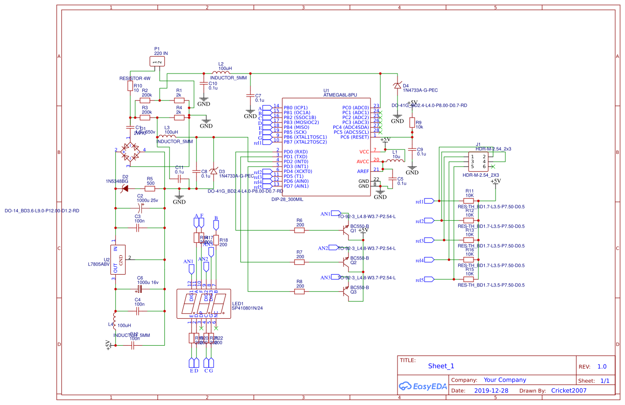 Voltmetr atmega8 - EasyEDA open source hardware lab
