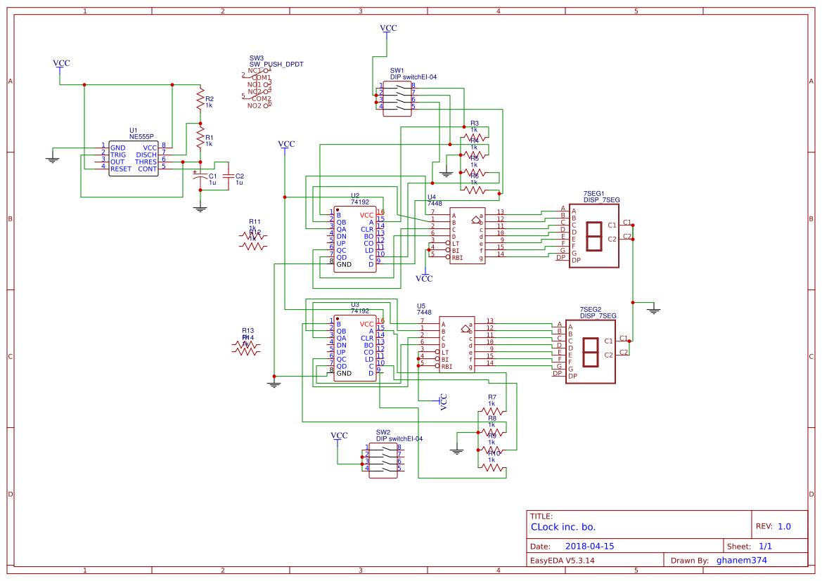 60 Sec clock / timer - EasyEDA open source hardware lab