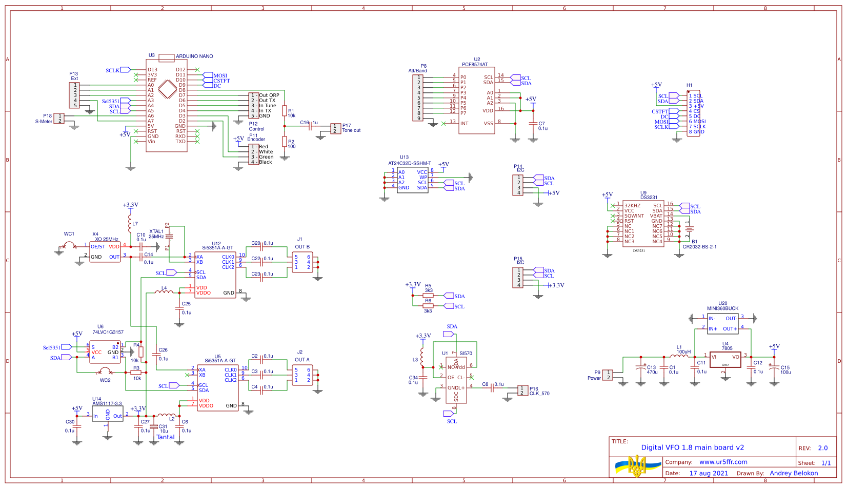 Digital VFO 1.8 main board v2 - OSHWLab