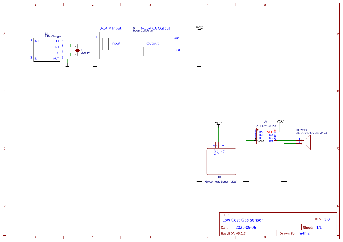 attiny13a gas sensor - Platform for creating and sharing projects - OSHWLab