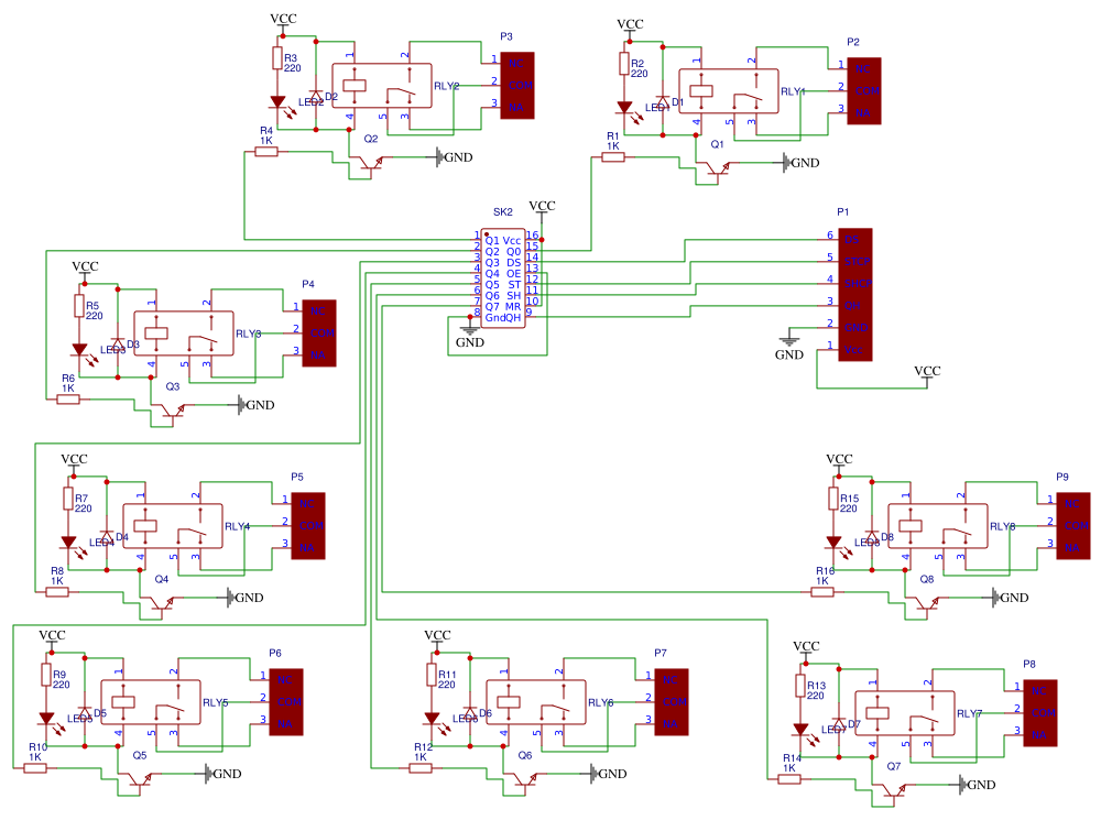 rele74hc595 - Platform for creating and sharing projects - OSHWLab