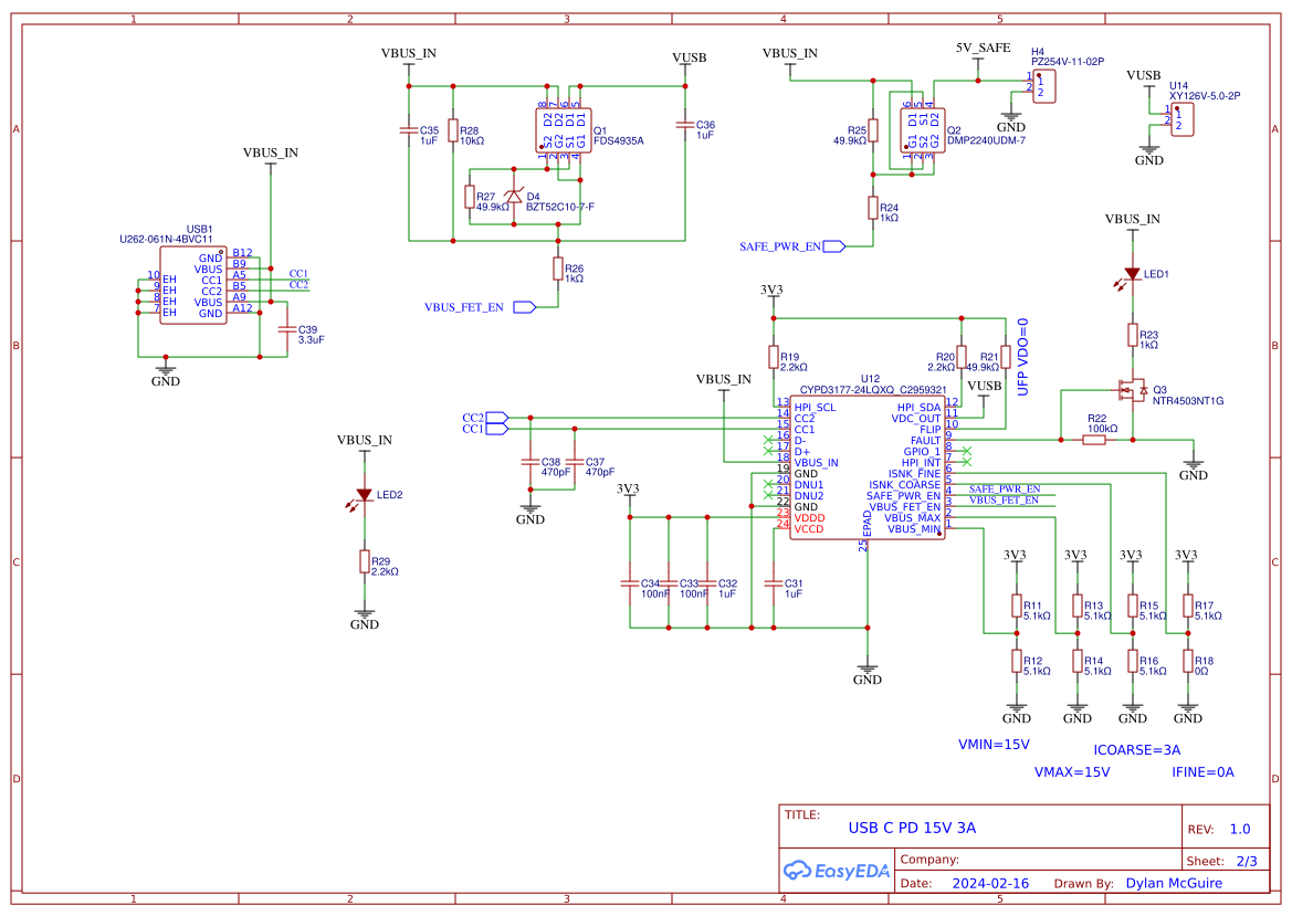 USBC 12V PSU - EasyEDA open source hardware lab