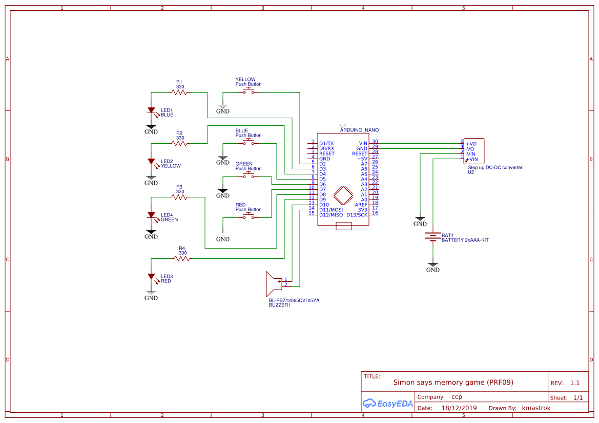 simon says game - EasyEDA open source hardware lab