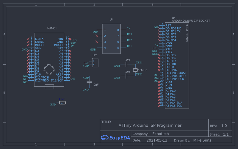 ATTinyProgrammer - EasyEDA open source hardware lab