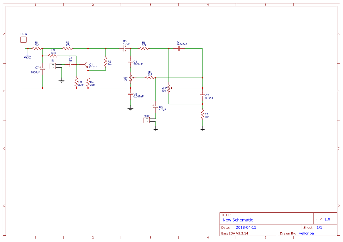Volume, Bass, Tone, Middle controller board - EasyEDA open source hardware lab