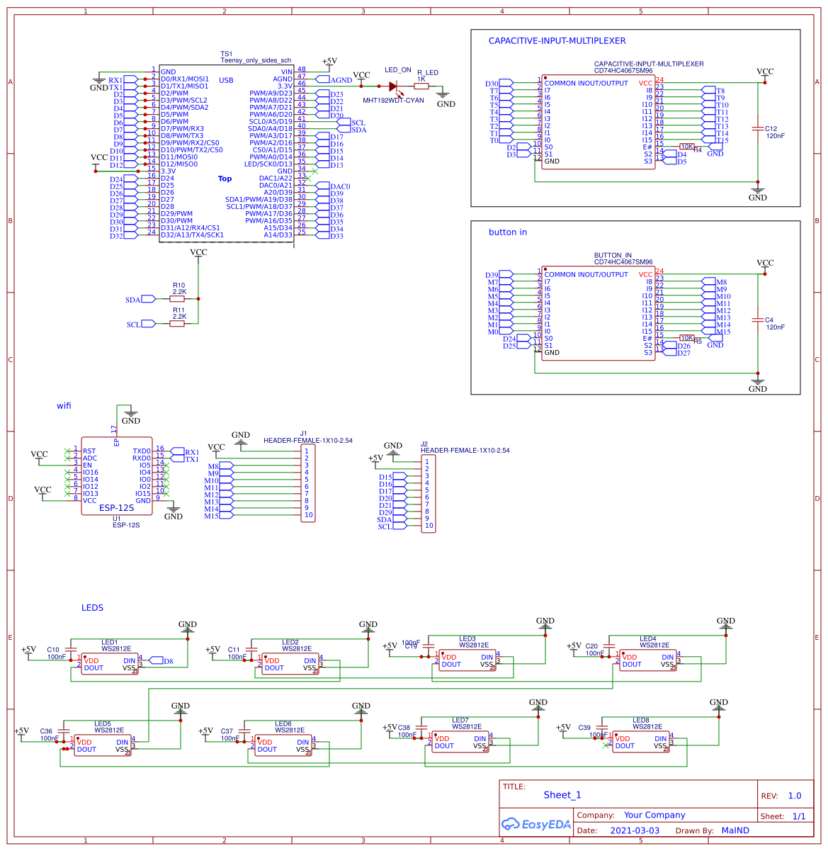 Arboard v2.1 mini - EasyEDA open source hardware lab
