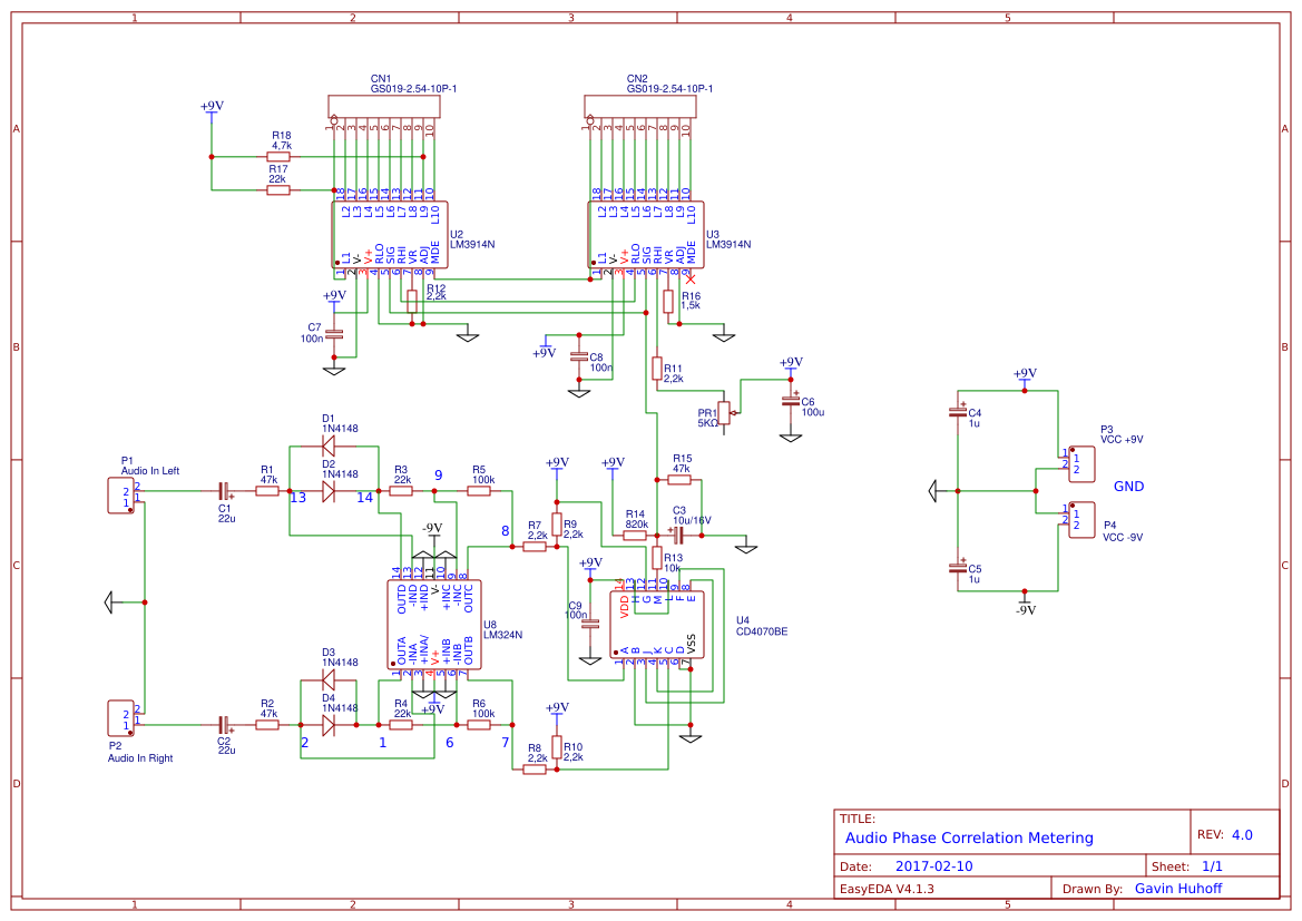 Audio Phase Correlation Metering - OSHWLab