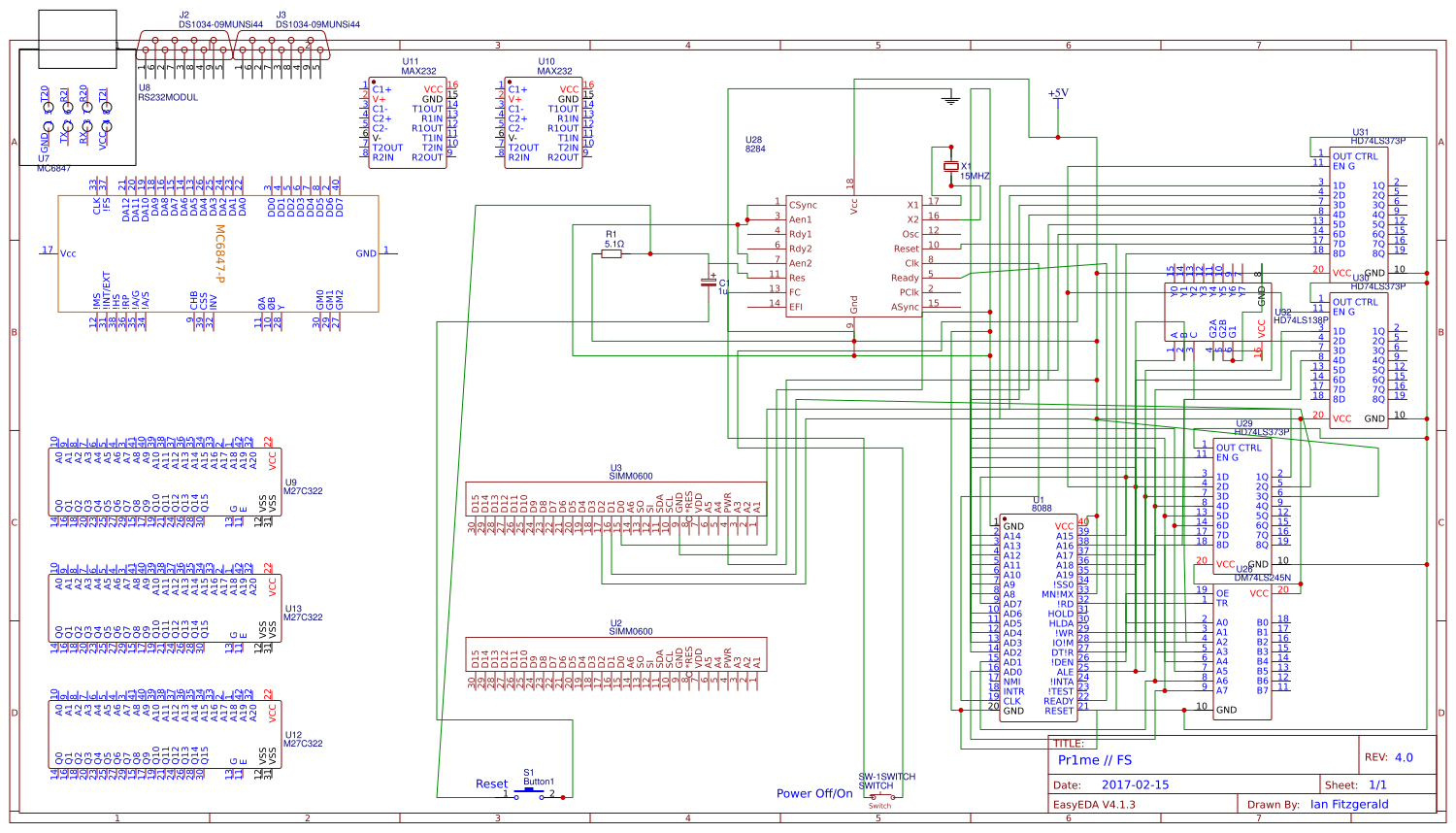 Pr1me // 8088 win2.11 computer - EasyEDA open source hardware lab