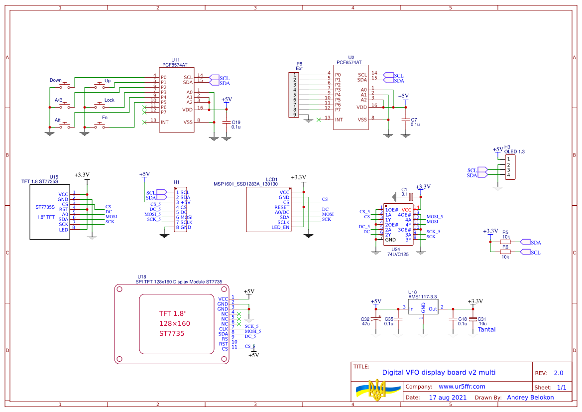 Digital VFO 1.8 disp board v2 - OSHWLab