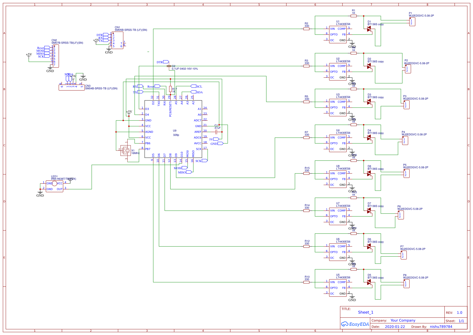 Home Automation Slave Triac - EasyEDA open source hardware lab