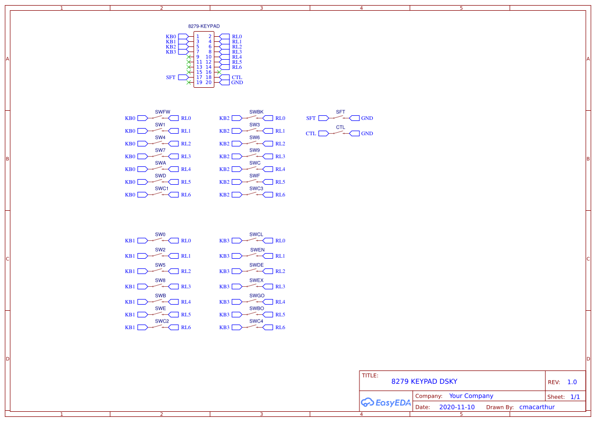 8279 KEYPAD DSKY - EasyEDA open source hardware lab