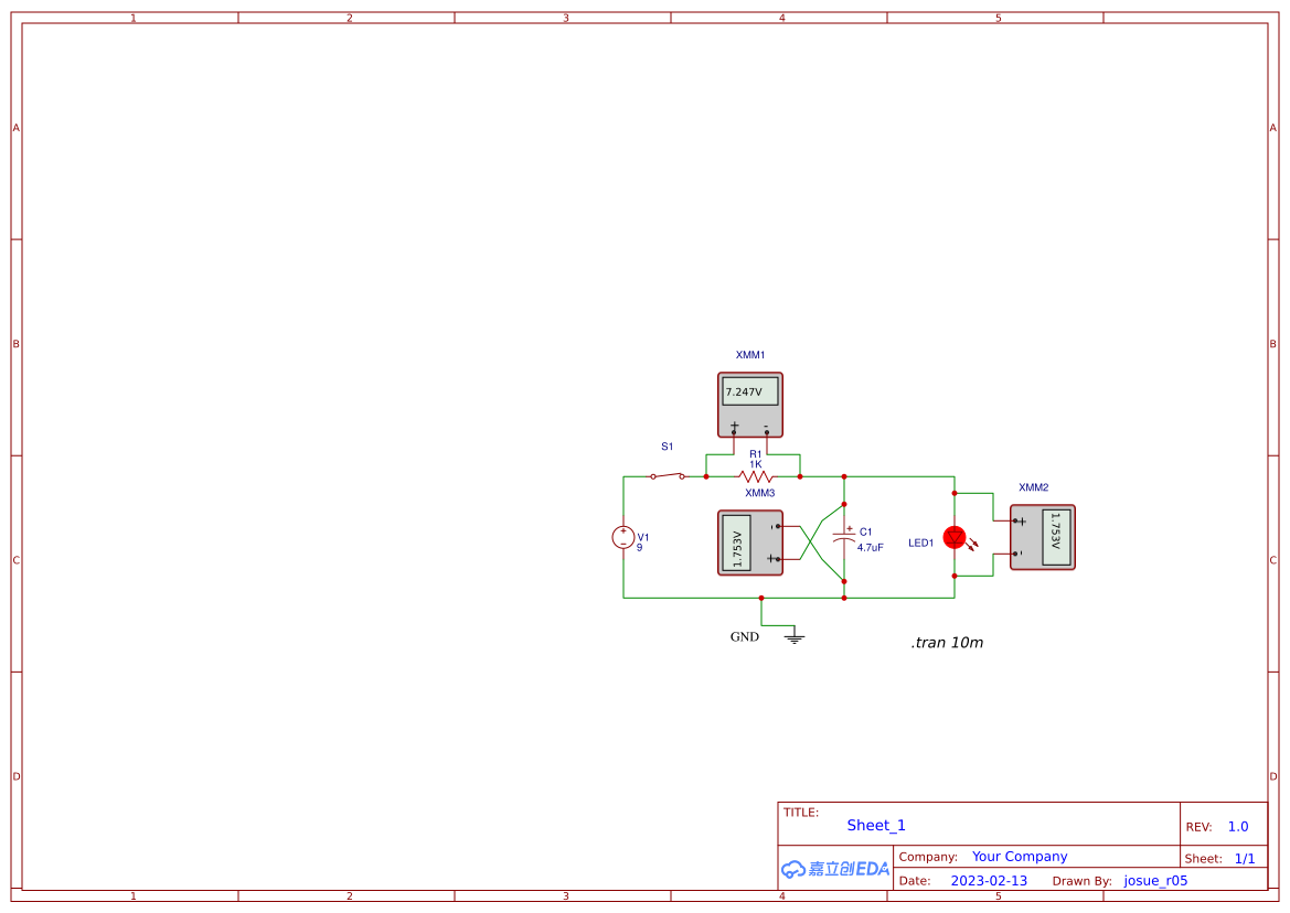 PRÁCTICA 1 Carga y descarga de un condensador o capacitor - EasyEDA ...