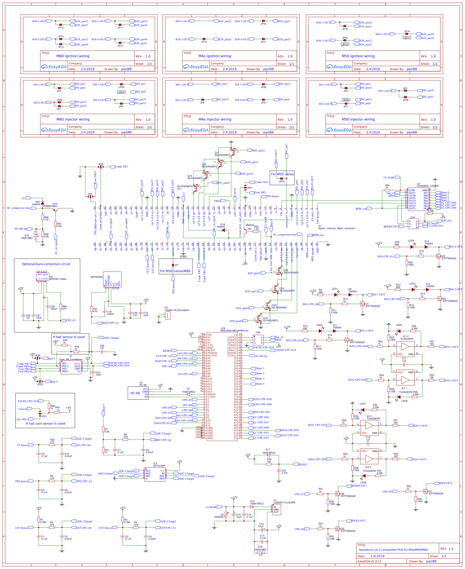 M60/M50/M40 speeduino compatible PCB - OSHWLab