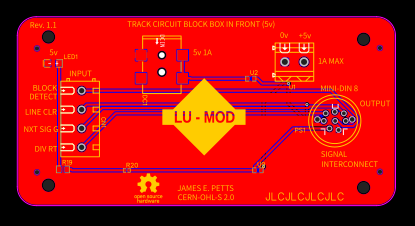 LU-MOD track circuit block box in front 5v - EasyEDA open source hardware lab