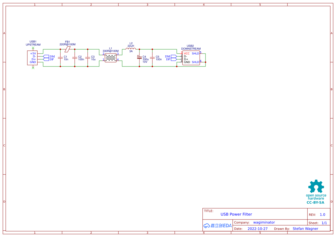 USB Power Filter - OSHWLab