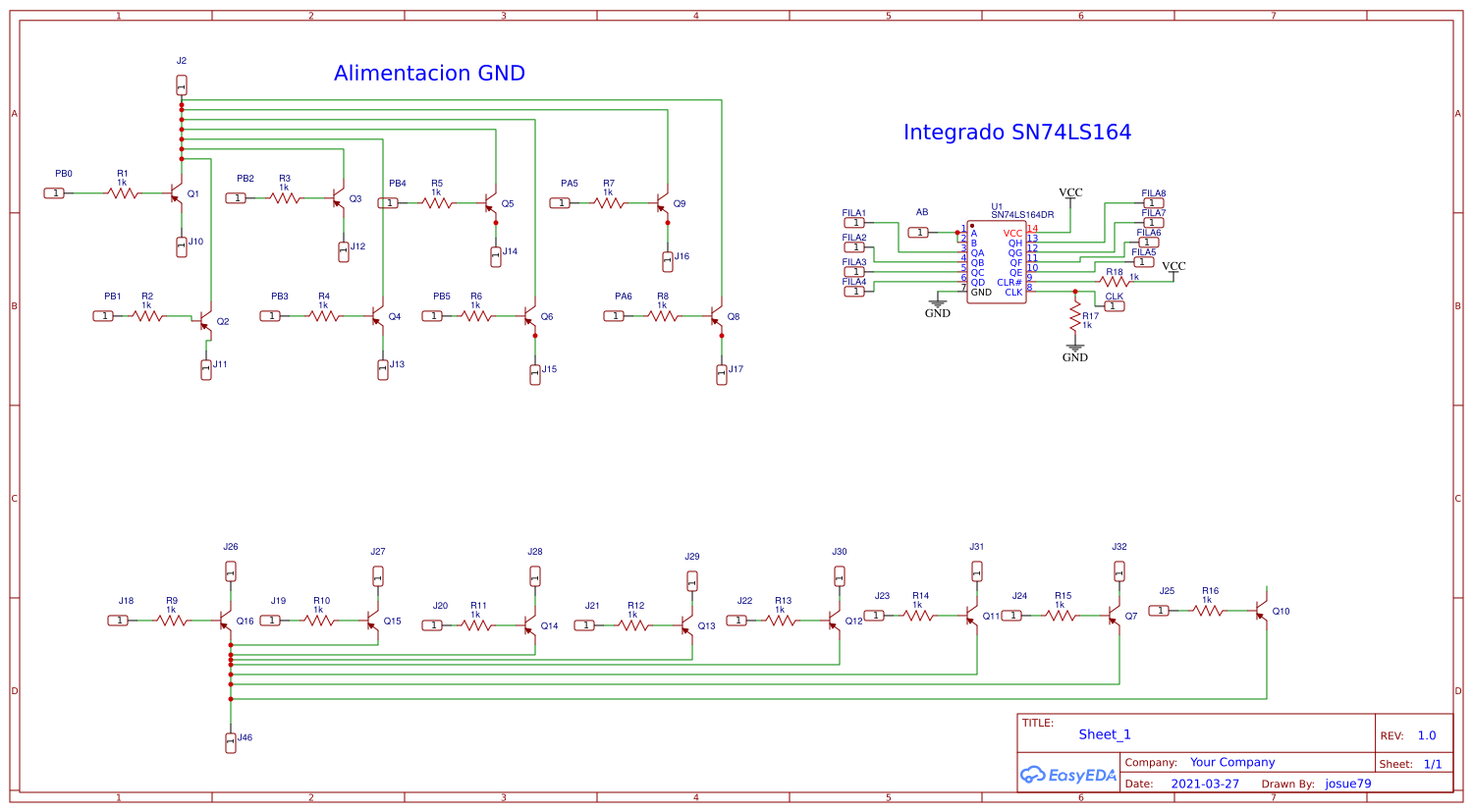 Transitores y Registro SN74LS164 - OSHWLab
