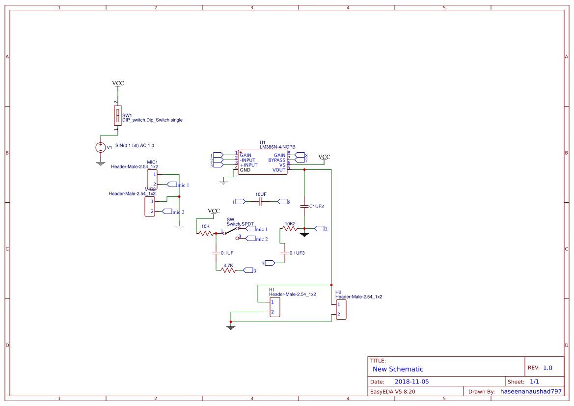 2 way intercom circuit - EasyEDA open source hardware lab