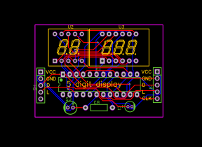 5 digit 7-segment display board WIP - OSHWLab