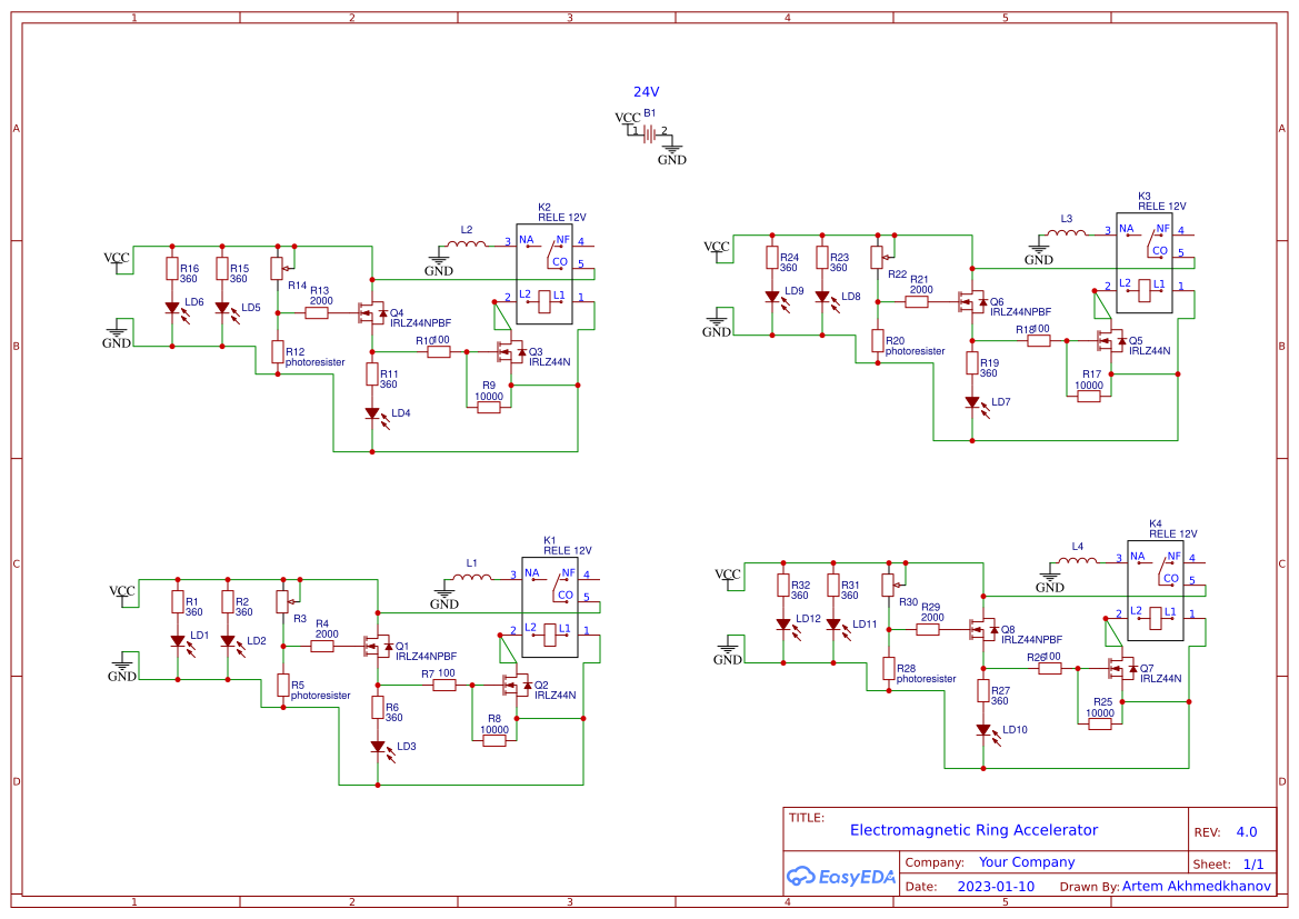 Electromagnetic Ring Accelerator - EasyEDA open source hardware lab