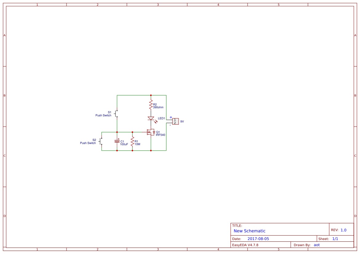 Simple time Delay Circuit using MOSFET - EasyEDA open source hardware lab