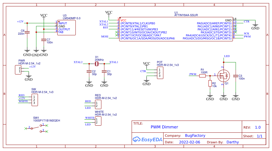 PWM_Dimmer_ATTiny84 - OSHWLab