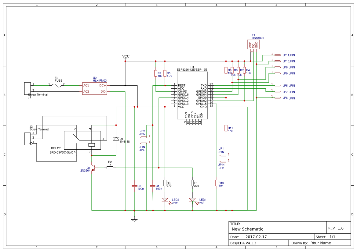 8266 thermostat - EasyEDA open source hardware lab