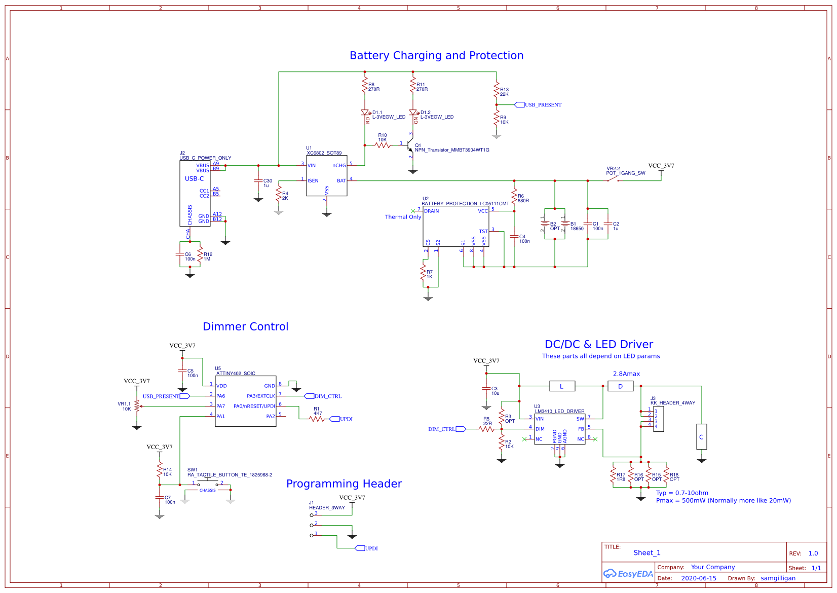 Battery Lamp - EasyEDA open source hardware lab